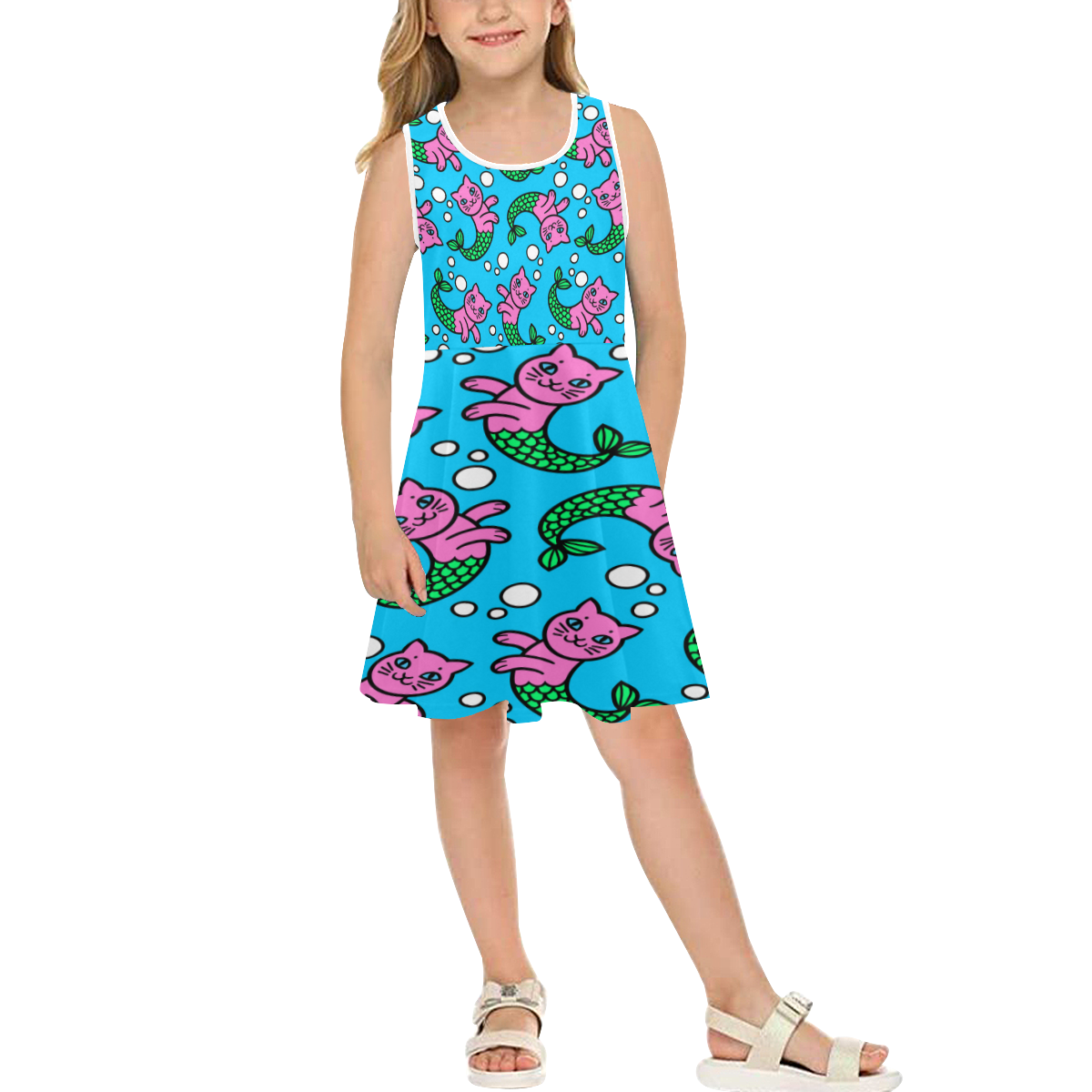 Custom Girl's Sleeveless Sundress - All over printing | InterestPrint