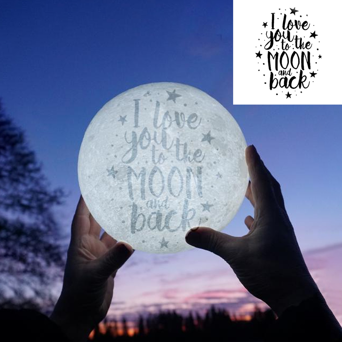 Custom Photo Engraved Moon Lamp(12cm)