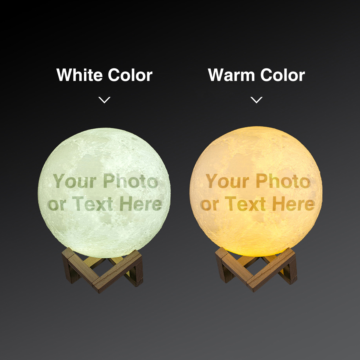 Custom Photo Engraved Moon Lamp(10cm)