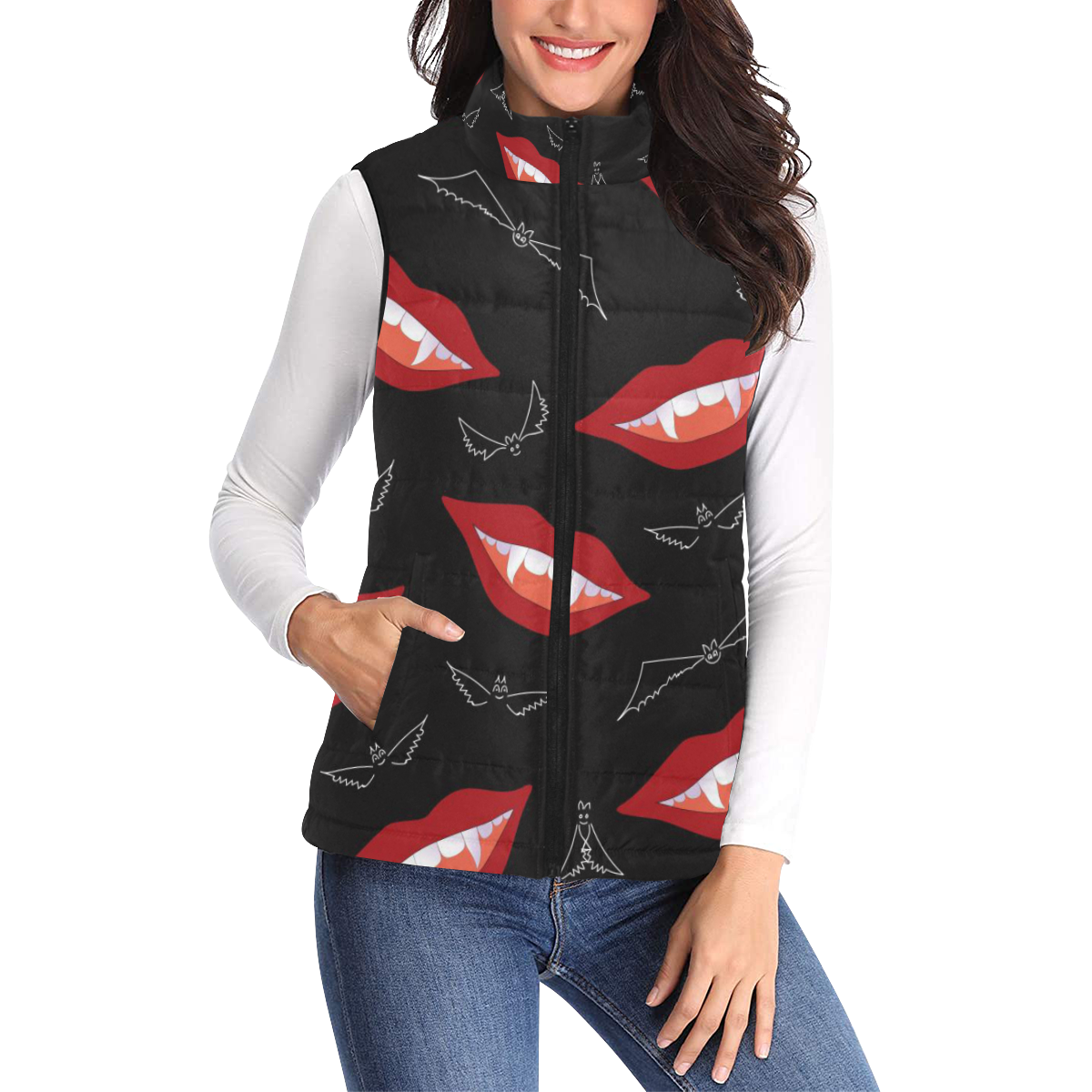 Custom Women's Padded Vest - Custom Print Product | InterestPrint