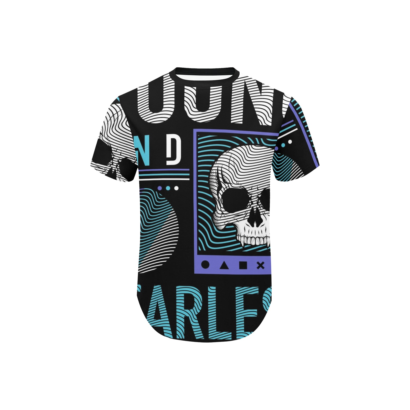 All Over Printing Men's Curve Hem T-Shirt-Print Your Logo | InterestPrint