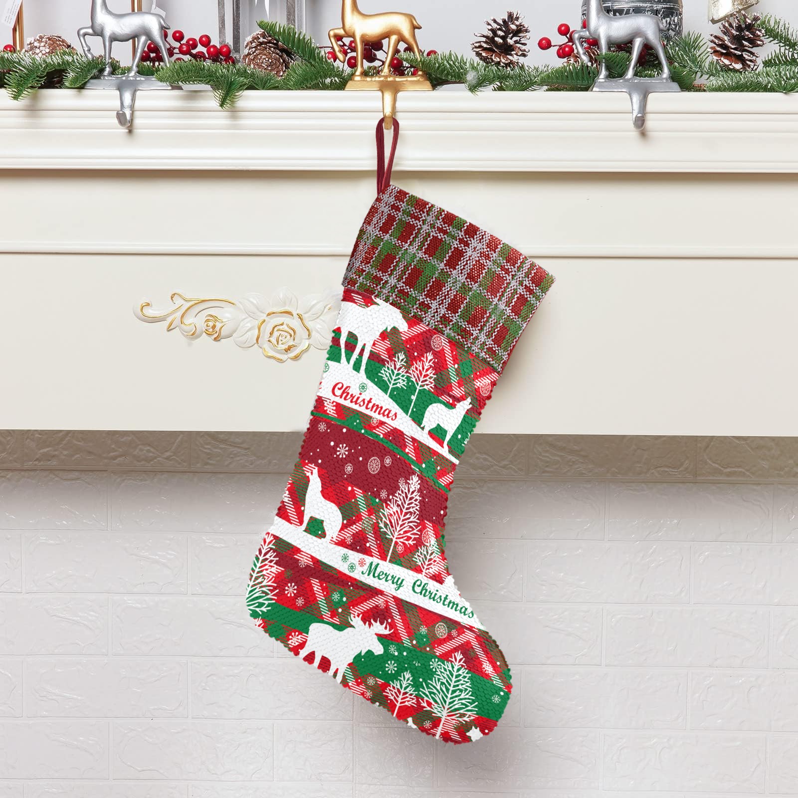 Personalized Sequin Christmas Stockings-Create Your Own|InterestPrint