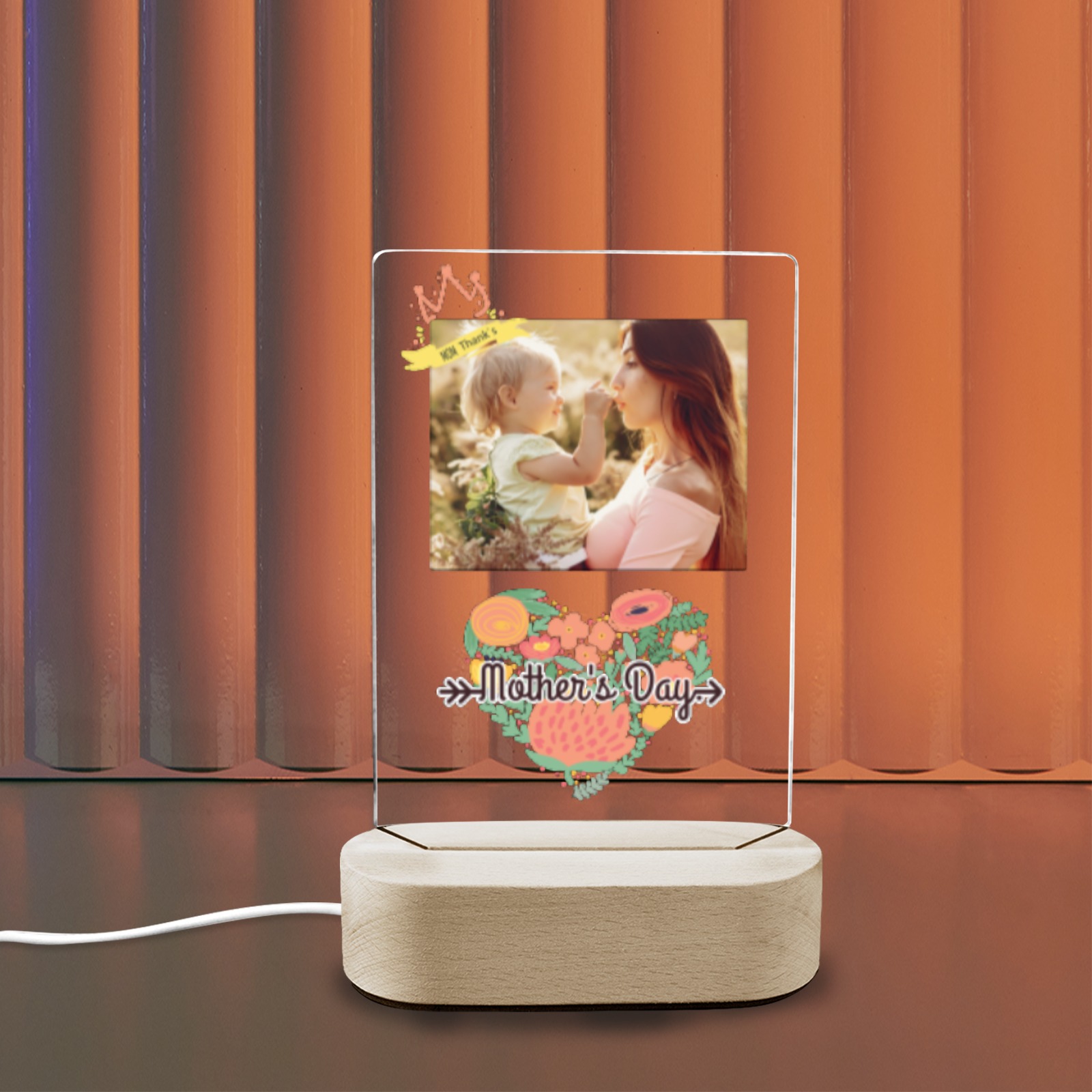 Acrylic Photo Panel with Lighted Stand (Made in Queens)