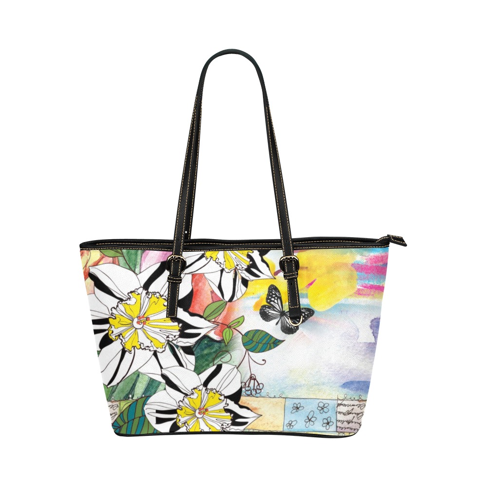 Print On Demand Leather Tote Bag (Big) - Design Your Own | InterestPrint