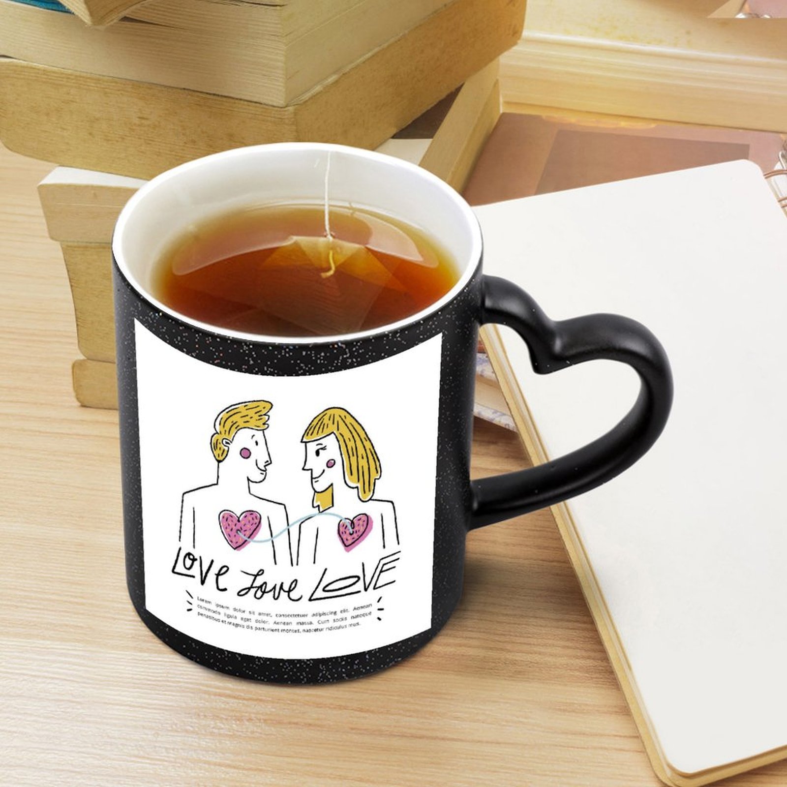Custom Magic Mug - Heart Handle - InterestPrint | Print on Demand